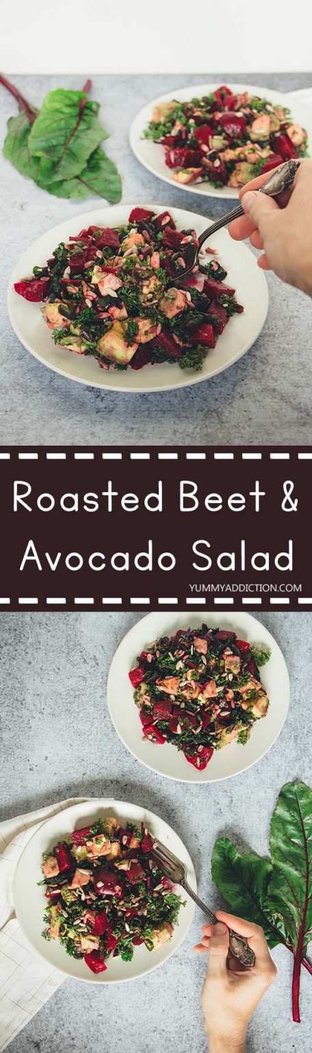 Roasted Beet and Avocado Salad - w/ Sunflower Seeds