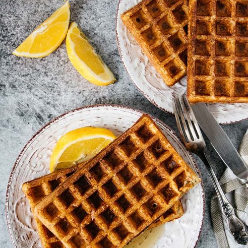Orange Poppy Seed Cottage Cheese Waffles - Yummy Addiction