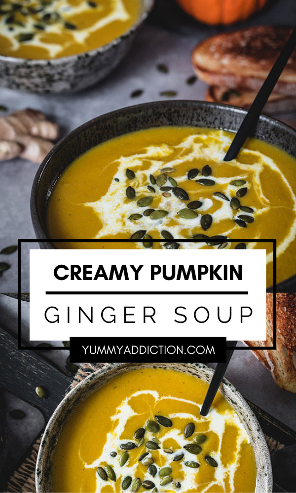 Roasted Pumpkin Ginger Soup - Spicy, Creamy, & Healthy!