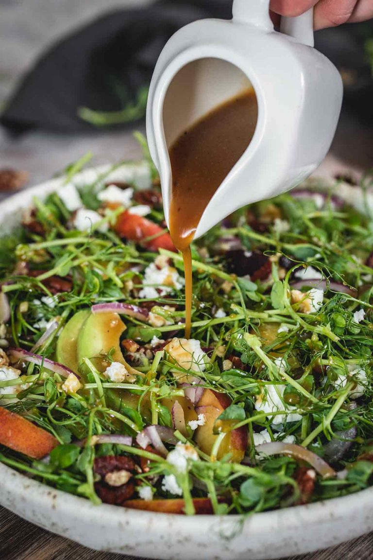 Microgreen Salad with Peaches & Avocado – Fresh, Light, and Healthy!