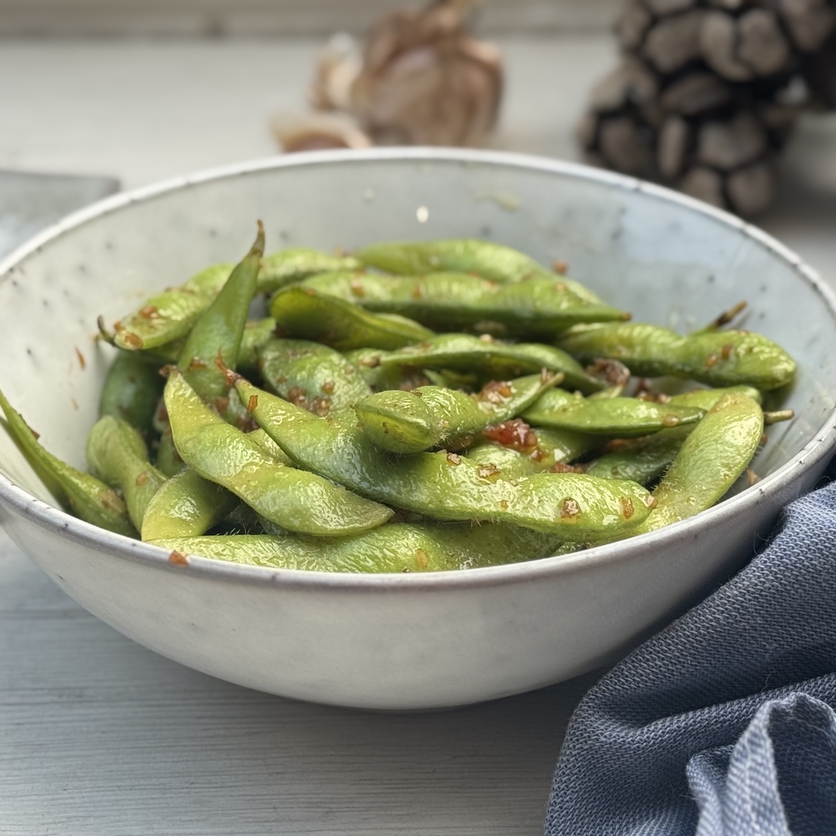 Garlic Edamame - Yummy Addiction